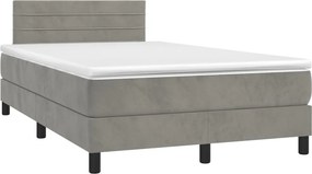 Box spring postel s matrací světle šedá 120x190 cm samet 3269843