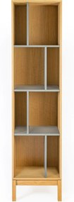 OnaDnes -20% Šedá dubová knihovna Woodman Abbey 185 x 45 cm