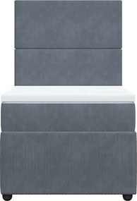 Box spring postel s matrací tmavě šedá 80 x 200 cm samet 3294485