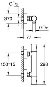 GROHE 34765000-Termostatická sprchová baterie GROHTHERM COSMOPOLITAN DN 15 chrom