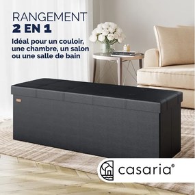 Lavice s úložným prostorem černý 115x38x38cm s úložný prostor skládací