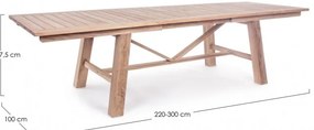 BIZZOTTO Rozkládací teakovů stůl MARYLAND 220x100cm 0804391