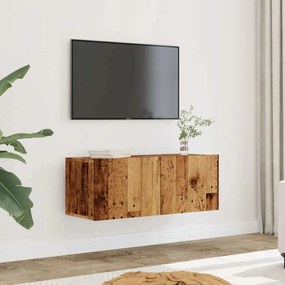Fionshop 263594344 Tv skříňky nástěnné 2 ks old wood 80 x 30 x 30 cm
