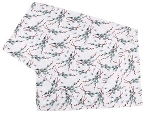 CÔTÉ TABLE Bavlněný běhoun Genevrier 160×50 cm, bílá barva, textil