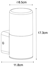 Moderní venkovní nástěnné svítidlo černé s kouřovým stínítkem IP44 - Odense