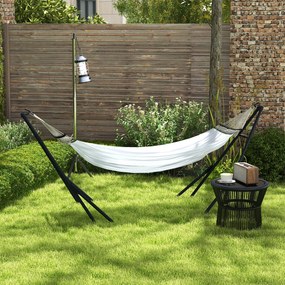 Houpací stojan Outsunny, stojan na závěsné křeslo, stojan s houpací sítí, s nosností do 120 kg, ocel, 263 x 89 x 100 cm, černý
