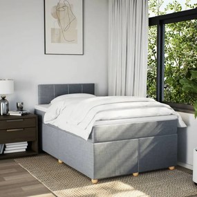 Box spring postel s matrací světle šedá 120x190 cm textil 3288919
