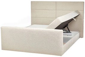 Kontinentální postel s úložným prostorem 160 x 200 cm béžová ARISTOCRAT Beliani