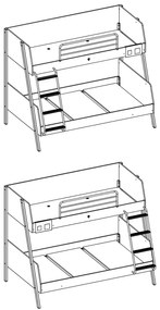 Čilek Studentská patrová postel (90x200-120x200 cm) Duo