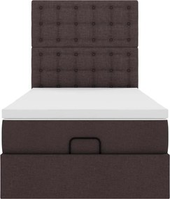 Osmanský rám postele s matrací tmavě šedá 90x190cm textil 3313288