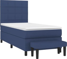 Box spring postel s matrací modrá 90x200 cm textil 3136571