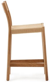 Barová židle z dubového dřeva v přírodní barvě (výška sedáku 65 cm) Yalia – Kave Home
