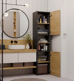 Koupelnový sloupek S40 antracit/dub artisan
