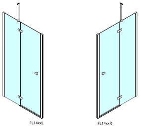 Polysan FORTIS LINE sprchové dveře do niky 800mm, čiré sklo, pravé FL1480R