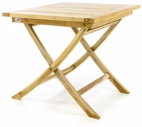 Divero 47274 Skládací zahradní stolek - týkové dřevo neošetřené - 80 cm