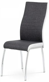 Jídelní židle šedá látka bílá koženka, chrom, DCL-433 GREY2