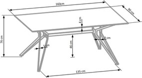 Jídelní stůl Pascal, bílá / černá