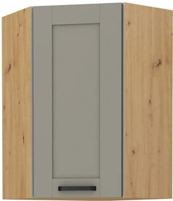 Kuchyňská skříňka LUNA 60x60 GN-90 1F (45°) korpus: dub artisan, barva dvířek: světle šedá CLAY