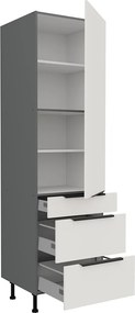 ARIA aw | vysoká skříňka 60 DKS-215 3S1F potravinová | UNI DVÍŘKA | 60 cm | PREMIUM BOX | antracit/bílá