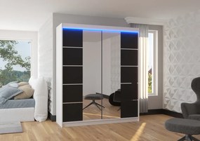Posuvná skříň se zrcadlem a LED osvětlením TRAVES 180
