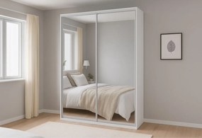 Skříň 2D 1500x2400x600, 2 zrcadla, bílá