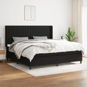 Box spring postel s matrací černá 200x200 cm textil 3131619