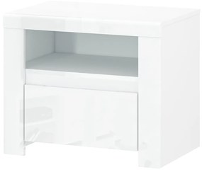 Noční stolek Leona (bílá lesklá). 1053011