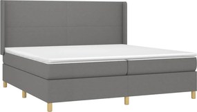Box spring postel s matrací tmavě šedá 200x200 cm textil 3131858