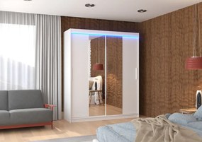 Posuvná skříň se zrcadlem a LED osvětlením DALLAS 180