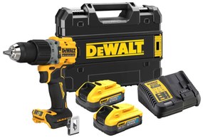 DeWALT - 18V AKU vrtačka s příklepem, 2x aku 5,0 Ah POWERSTACK, nabíječka DCD805H2T