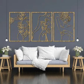 Třídílná nástěnná dekorace ženy – Moderní art umění | SENTOP HDF0480