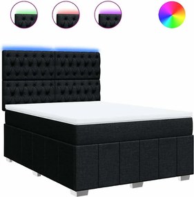 Box spring postel s matrací černá 140 x 190 cm textil 3293972