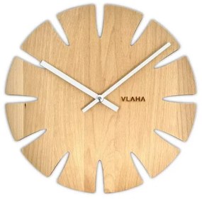 VLAHA Přírodní bukové hodiny vyrobené v Čechách se stříbrnými ručkami ⌀32,5cm s vůní dřeva VCT1010