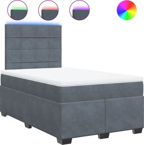 Box spring postel s matrací tmavě šedá 120 x 200 cm samet 3293183