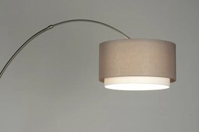 Stojací designová oblouková lampa Soffito Taupe