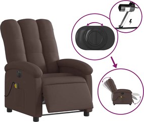 Elektrické masážní polohovací křeslo tmavě hnědé textil 3204085