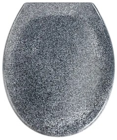 WENKO 18902100-WC sedátko OTTANA 44,5x37,5 cm granit/šedá/stříbrná
