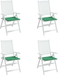 Podušky na zahradní židli 4 ks zelené 50x50x3 cm látka oxford 314048
