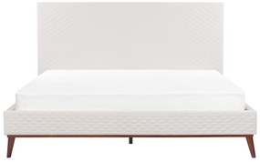 Sametová postel 180 x 200 cm bílá BAYONNE Beliani