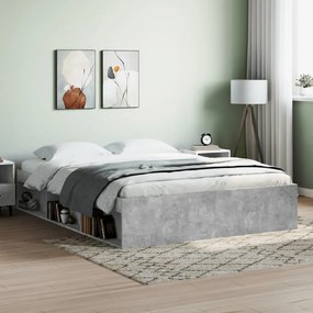 vidaXL Rám postele betonově šedý 150 x 200 cm King Size