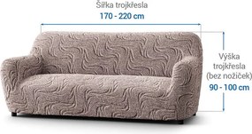 Bielastické potahy BRILLANTE hnědé trojkřeslo (š. 170 - 220 cm)