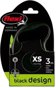 Flexi Black Design XS lanko 3m černo-zelené / Vodítko