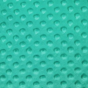 Dětská látka Minky 3D puntíky MKP-047 Tyrkysově zelená - šířka 150 cm