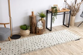 Dywany Łuszczów, Běhoun Berber Syla B752 dots cream, 60x200, bílá, kuchyně
