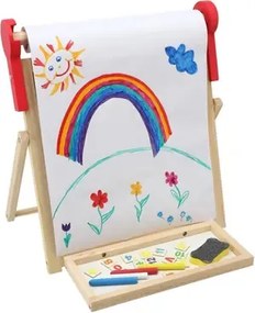 TEDDIES Tabule oboustranná magnetická / Dřevo / 33x33 cm / S rolí papí