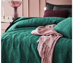 Room99 Přehoz na postel Prošívaný LEILA Barva: Tmavě zelená, Velikost: 200 x 220 cm