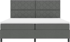 Postel s boxspringem s čelo Tmavě šedá 200 x 200 cm textil 3339491