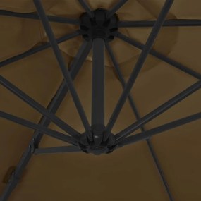 Konzolový slunečník s ocelovou tyčí 300 cm barva taupe - Default Title
