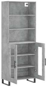 Skříň highboard betonově šedá 69,5x34x180 cm kompozitní dřevo,  3189345