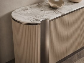 Komoda Stilig ST917C 158 cm mramor/béžová/nikl
